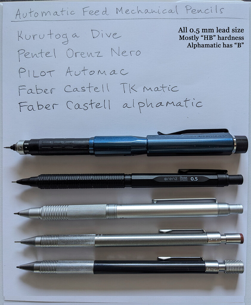 Automatic feed mechanical pencil round-up, my overall impression ...
