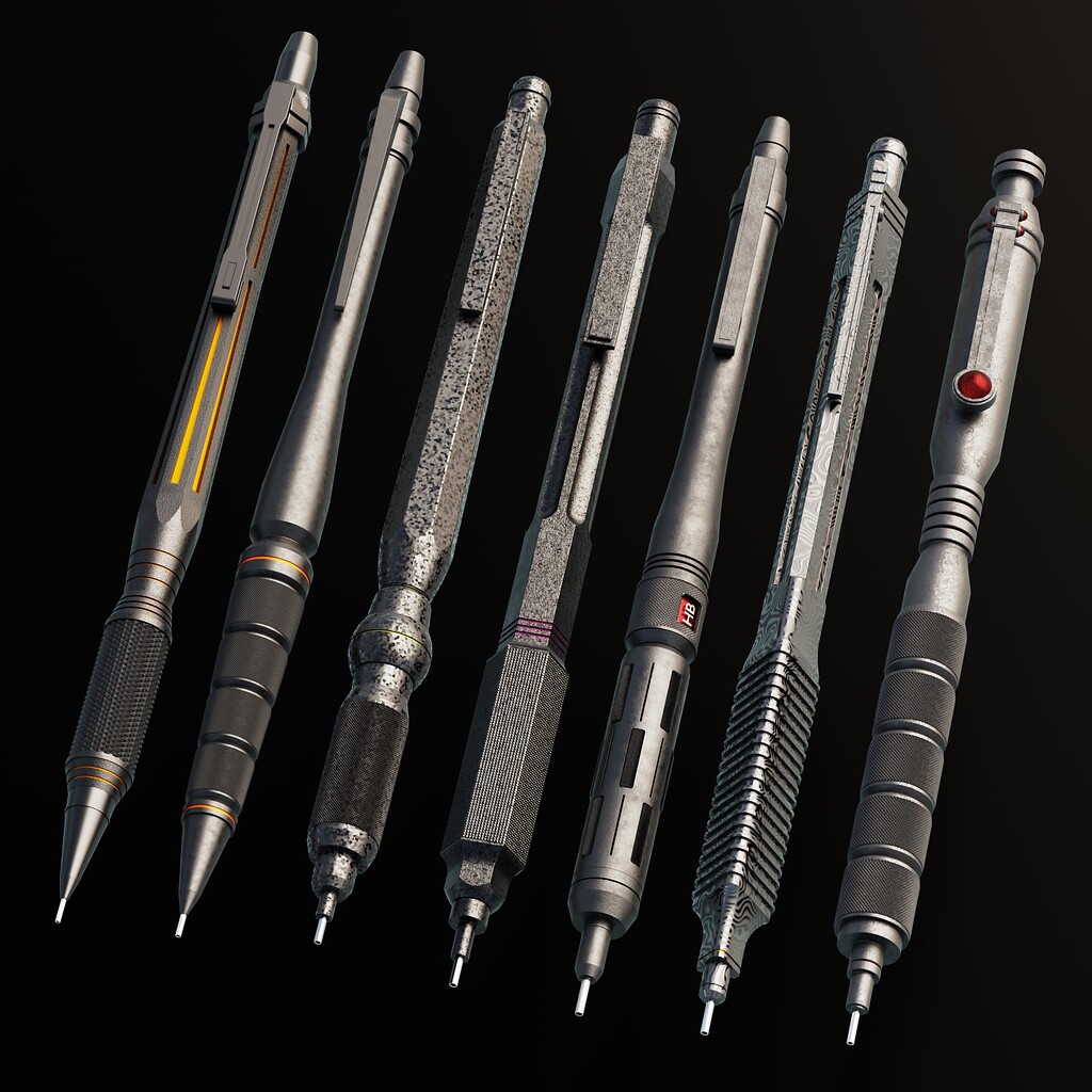 Designing mechanical pencils in Blender - Custom and Mods - Knockology ...