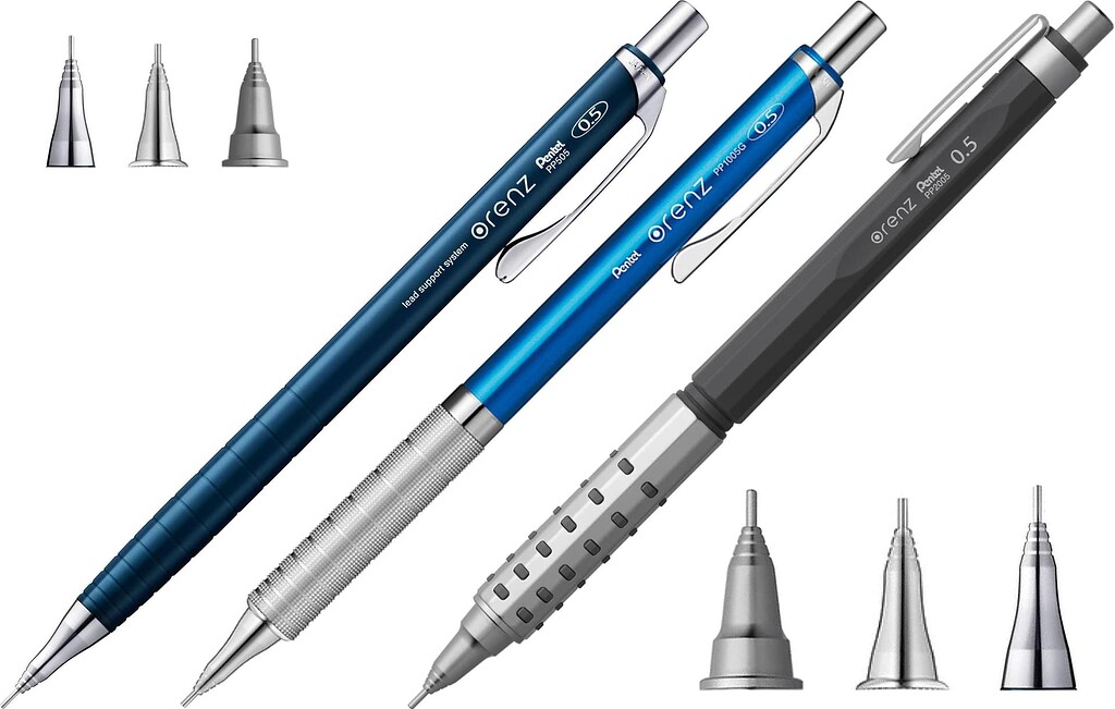 Pentel Orenz front tips, and how they've changed - Pentel - Knockology ...