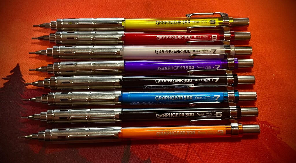 Pentel GraphGear 300 variants - Pentel - Knockology - Mechanical Pencil ...